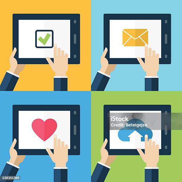 Colorful Flat Touch Interface With Icon Button Vector Flat Design Stock ... Colorful Flat Touch Interface With Icon Button Vector Flat Design Stock ...