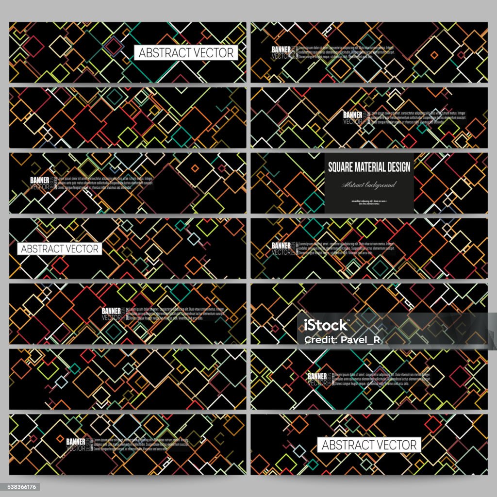 Set Of Modern Banners Material Design Colored Vector Background Stock
