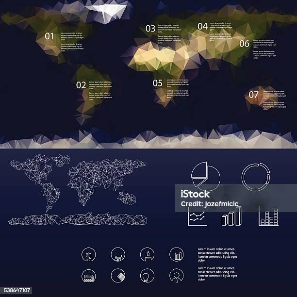 Peta Poligonal Rendah Dari Menu Infografis Dunia Dengan Grafik ... Peta Poligonal Rendah Dari Menu Infografis Dunia Dengan Grafik ...