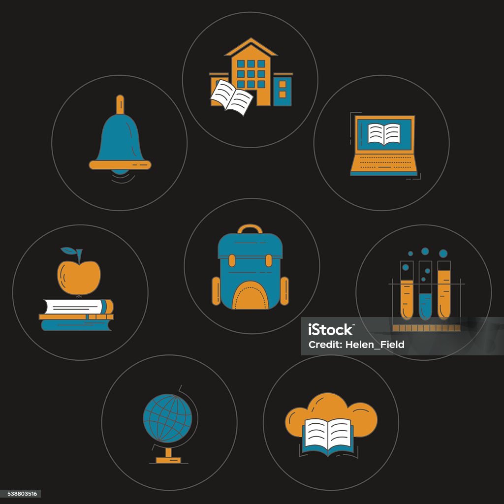 De Lécole Et Léducation Icônes Vectorielles Sur Tableau Noir Vecteurs
