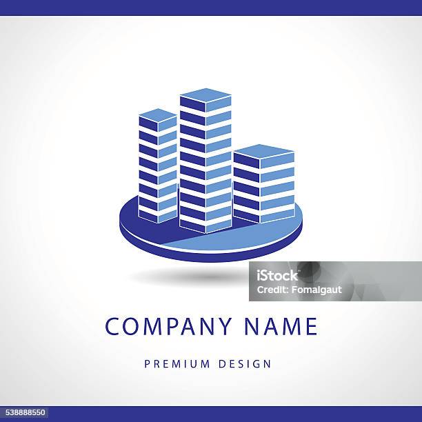 Abstract Real Estate Design Template Building Silhouette Offices Vector