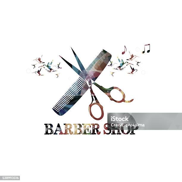 Latar Belakang Alat Penataan Rambut Dengan Sisir Dan Gunting Ilustrasi