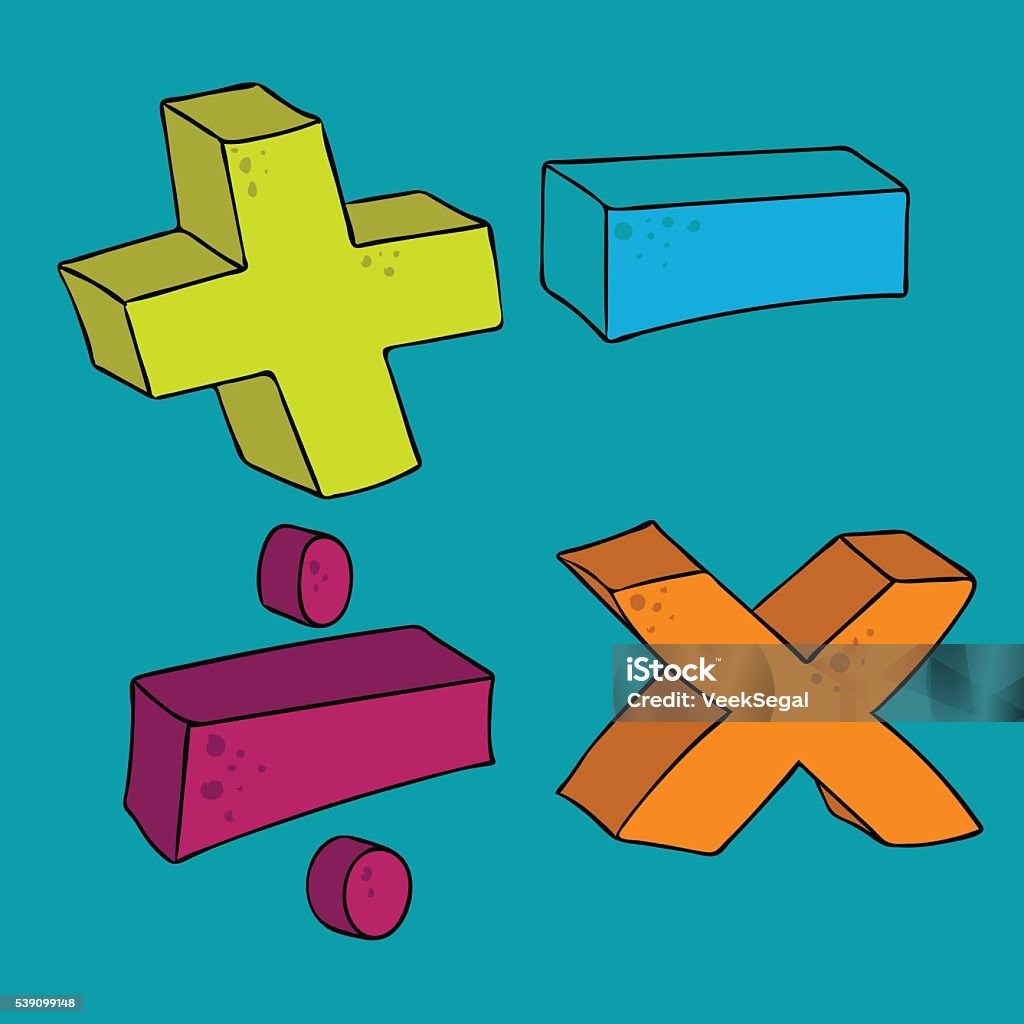 Freehand Drawn Cartoon Math Symbols Stock Illustration Download Image