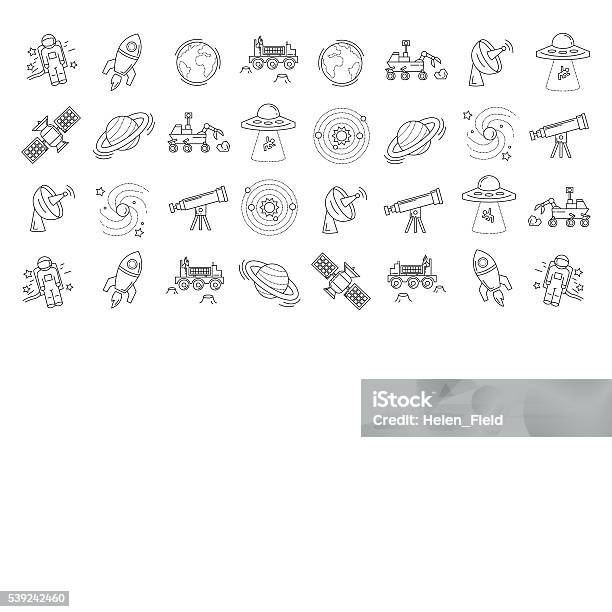 Vector Set Of Space And Astronomy Icons向量圖形及更多space And Astronomy圖片