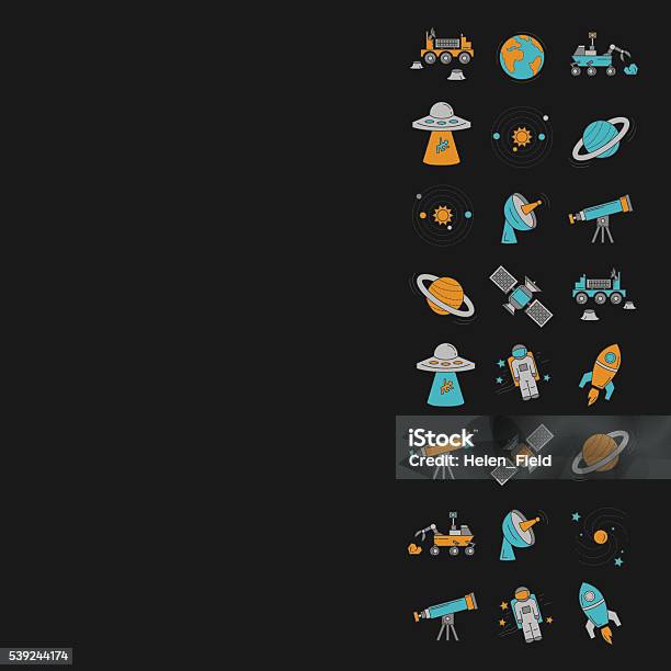 Vector Set Of Space And Astronomy Icons向量圖形及更多space And Astronomy圖片