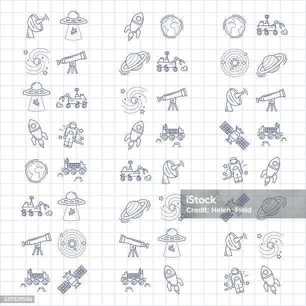 Vector Set Of Space And Astronomy Icons向量圖形及更多互聯網圖片 互聯網 可移動性 圖標集