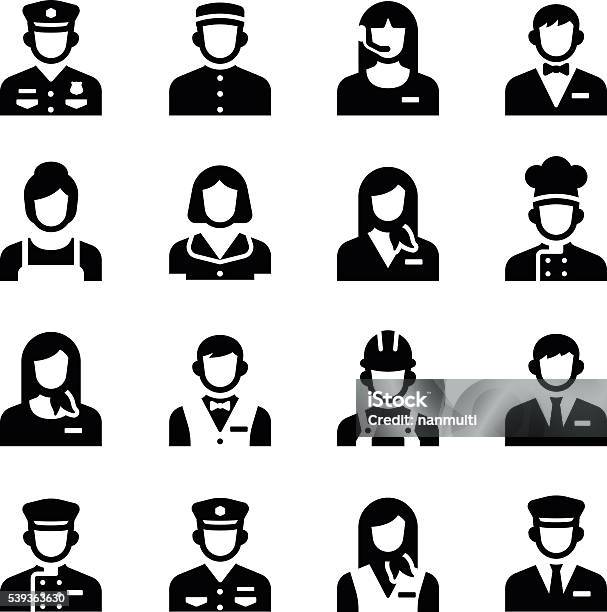 Ilustración De Personal De Servicio Conjunto De Iconos De Vector