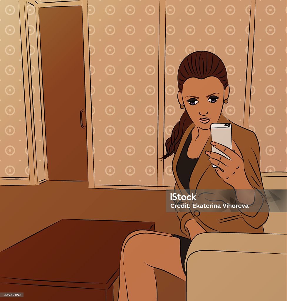 Female Doing Selfie Stock Illustration Download Image Now Adult Arts Culture And