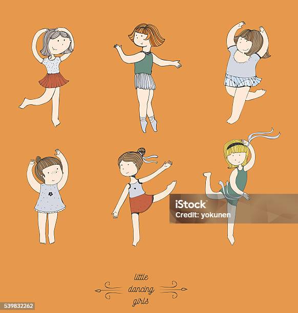 Set Warnawarni Vektor Handdrawn Menari Gadis Lucu Dan Menyenangkan ... Set Warnawarni Vektor Handdrawn Menari Gadis Lucu Dan Menyenangkan ...