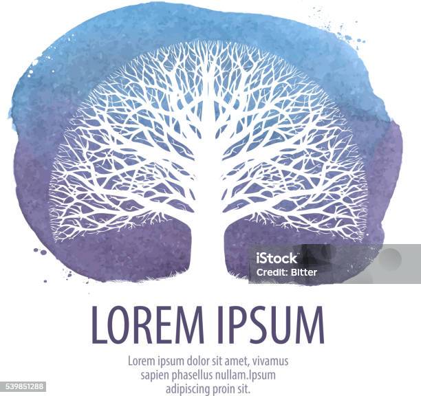 Arbre De Chêne Sans Feuilles Logo Illustration Icône Nature Symboles De