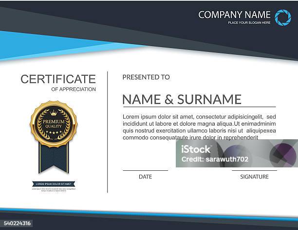 Vector Certificate Template向量圖形及更多凸版效果圖片 凸版效果 成功 成就 Istock