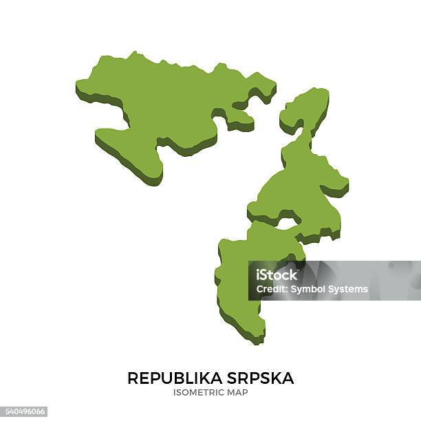 Isométrique Carte De La Republika Srpska Détaillée Illustration