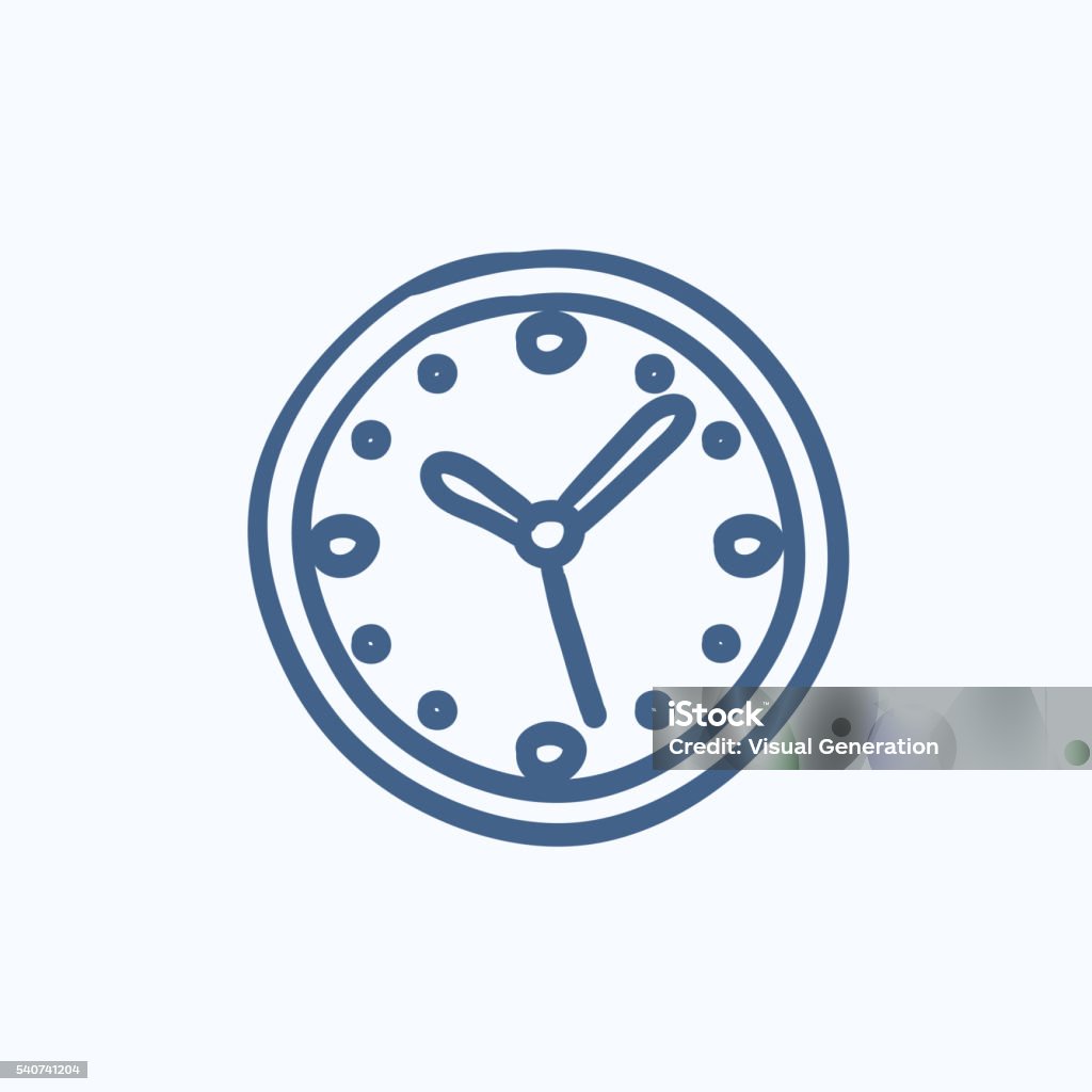 Ilustración De Reloj De Pared Icono De Boceto Y Más Vectores Libres De