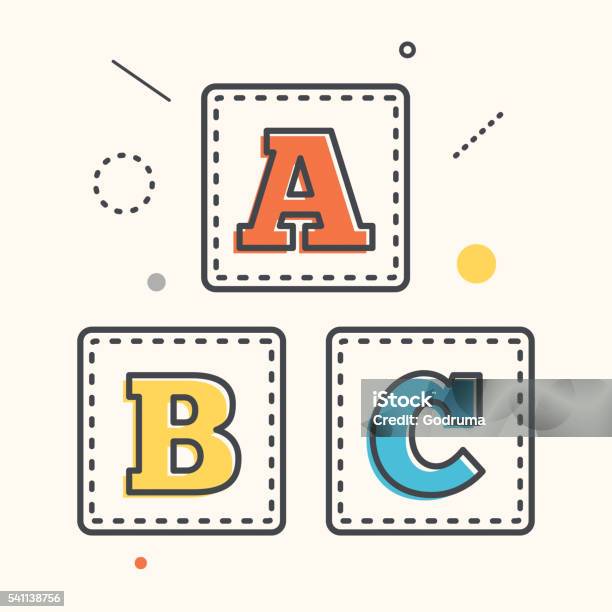 Abc 블록 납작한 아이콘 긴 그림자와 함께 교습에 대한 스톡 벡터 아트 및 기타 이미지 교습 교육 낱말 Istock