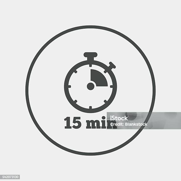 Timer Sign Icon 15 Minutes Stopwatch Symbol Stock Illustration ... Timer Sign Icon 15 Minutes Stopwatch Symbol Stock Illustration ...