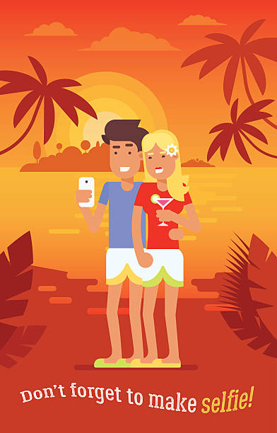 70 Couple Rouge Selfie Stock Illustrations Graphiques Vectoriels