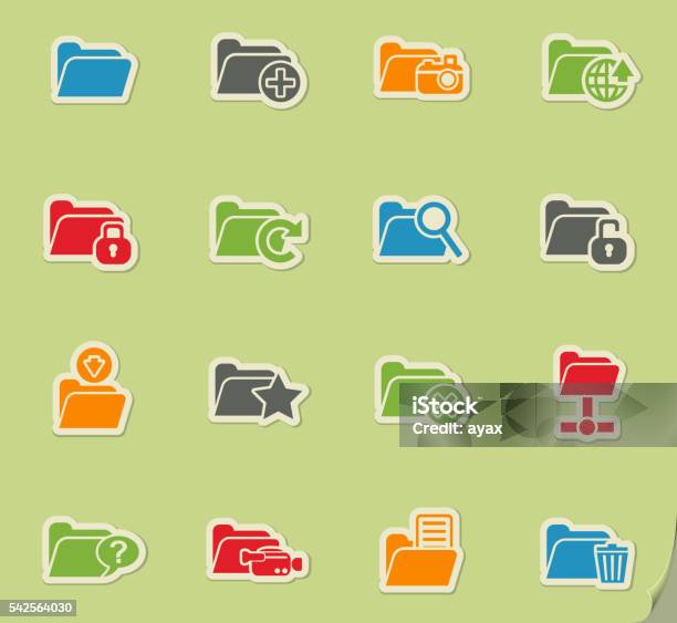 Folder Icon Set向量圖形及更多下載圖片 下載 商務 商業金融與工業 Istock