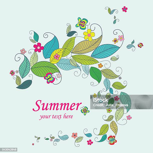 Summer Nature Background Frame向量圖形及更多問候圖片 問候 圓形 夏天 Istock