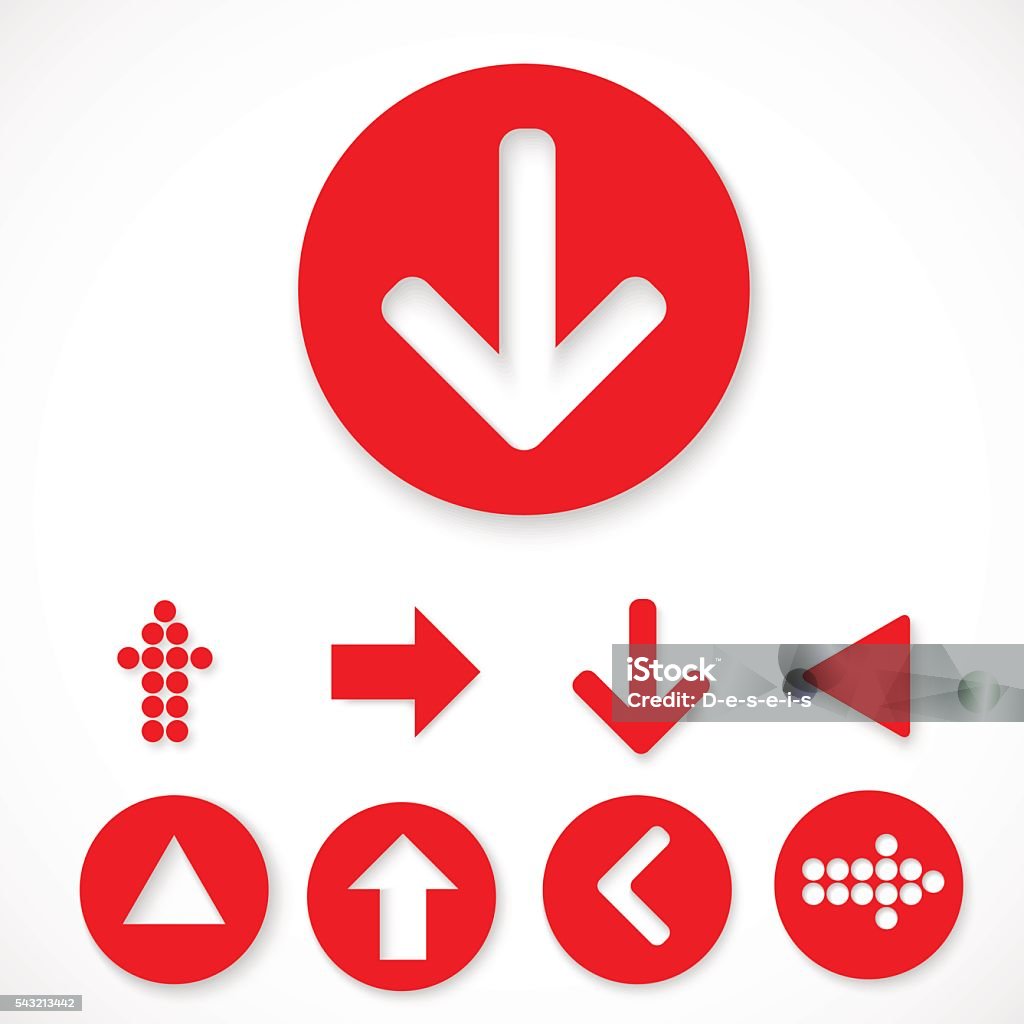 Rotes Pfeilzeichensymbol Gesetzt Stock Vektor Art und mehr Bilder von ... Rotes Pfeilzeichensymbol Gesetzt Stock Vektor Art und mehr Bilder von ...