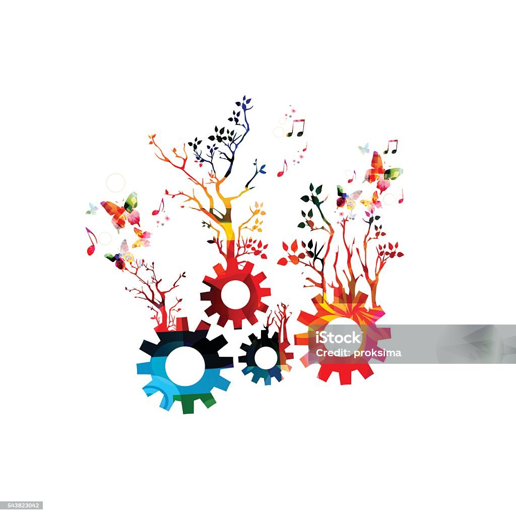 Illustration Vectorielle De Coloré Concept De Lécologie Des Arbres