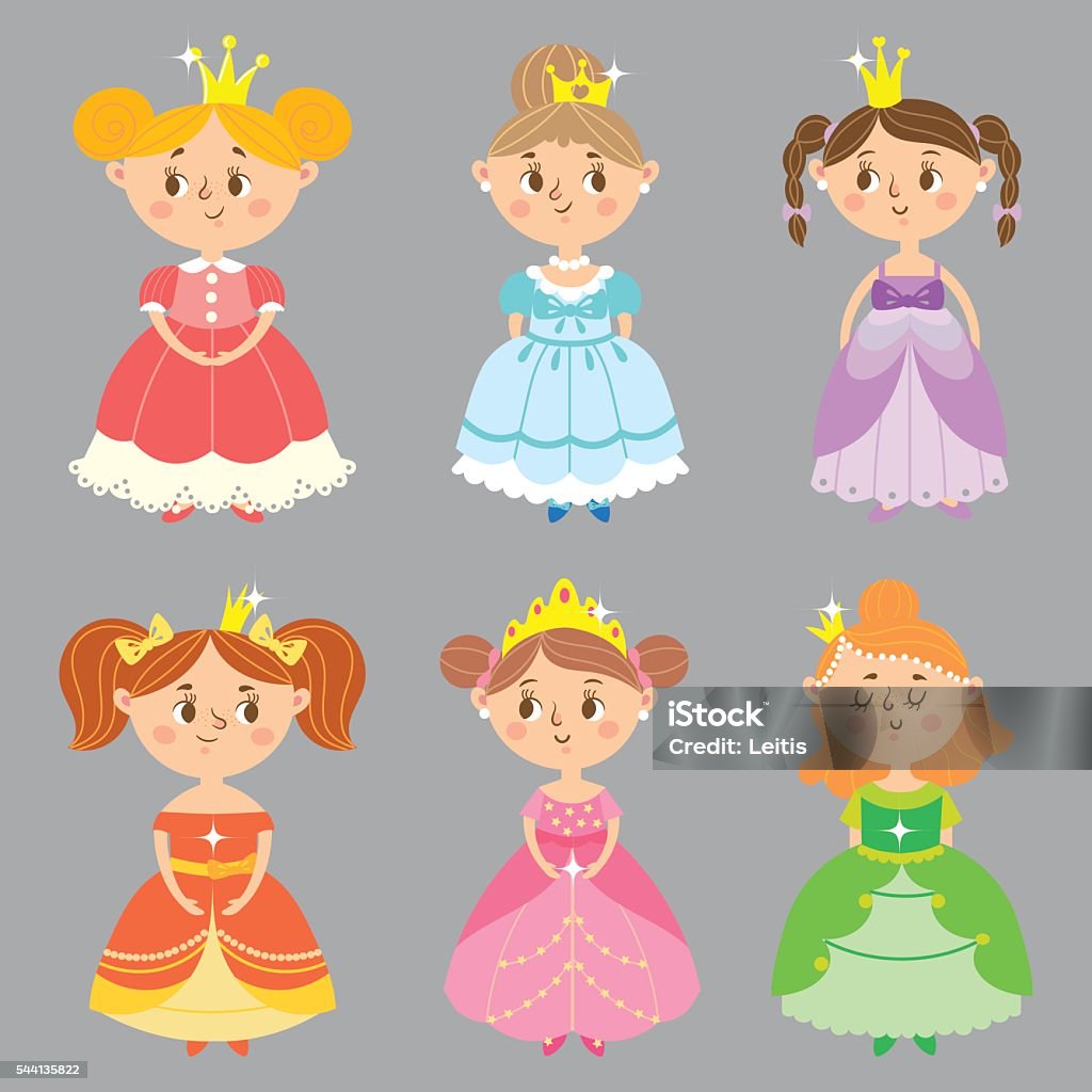 Сollection Of Beautiful Princesses Stock Illustration Download Image