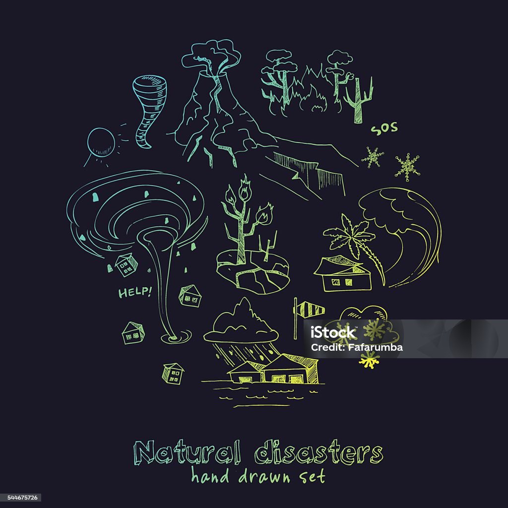 Set Of Doodle Sketch Natural Disasters Stock Illustration - Download ... Set Of Doodle Sketch Natural Disasters Stock Illustration - Download ...