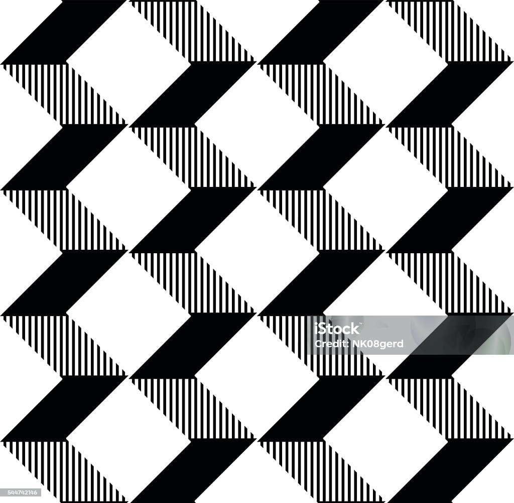 Black And White Geometric Seamless Pattern Abstract Background Stock