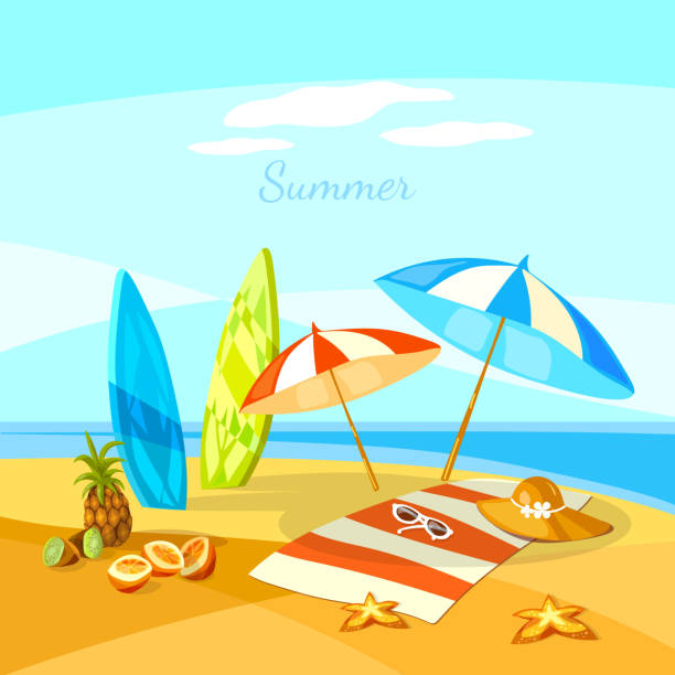 Cartoon Beach Party Scene