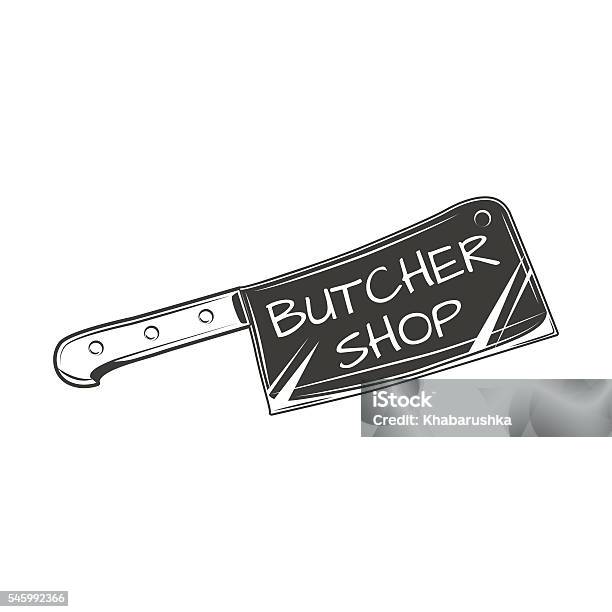 Butcher Knife Vector Illustration Isolated On White向量圖形及更多側影圖片 Istock