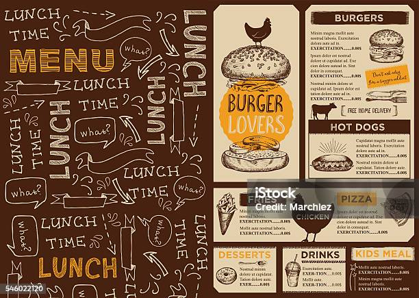 Restaurant Cafe Menu Template Design向量圖形及更多三文治圖片 三文治 傳單 創作性 Istock