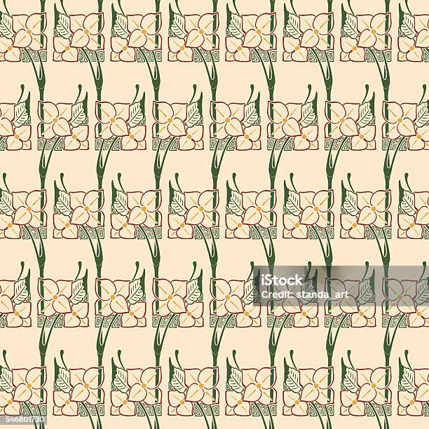 Retro Wallpaper Art Nouveau向量圖形及更多室內裝潢圖片 室內裝潢 對稱 幾何圖形 Istock