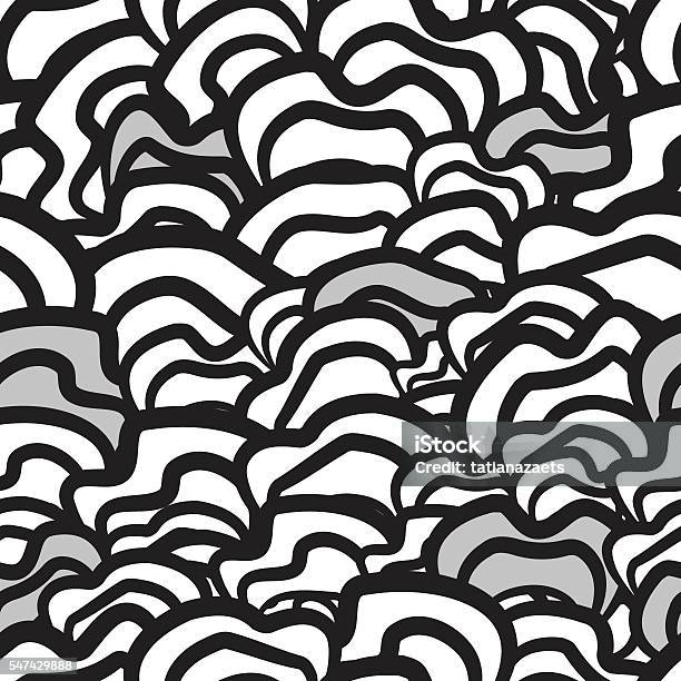 Seamless Wave Handdrawn Pattern Waves Background Seamlessly Tiling