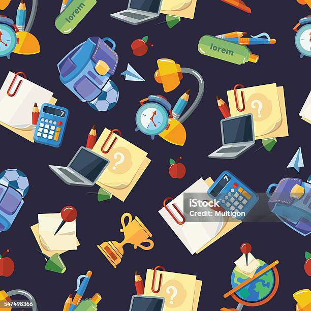 Back To School 연속무늬 개념에 대한 스톡 벡터 아트 및 기타 이미지 개념 개념과 주제 공 스포츠 장비