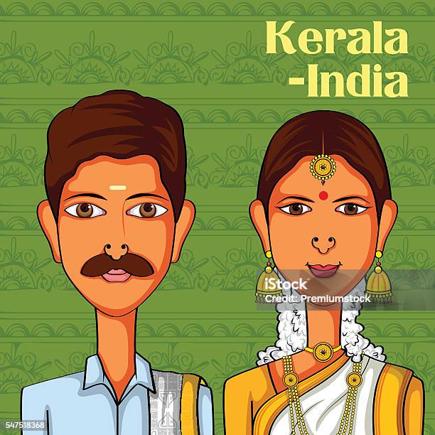 Keralite Couple In Traditional Costume Of Kerala India Stock