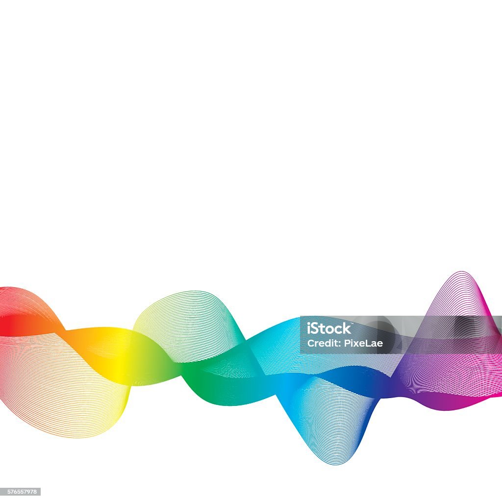 Vector Abstract Intertwined Rainbow Colorful Lines Isolated On White