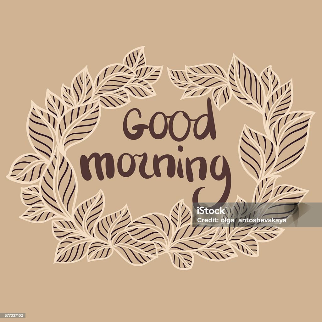 Good Morning Inscription Handwritten Decorative Illustration Stock
