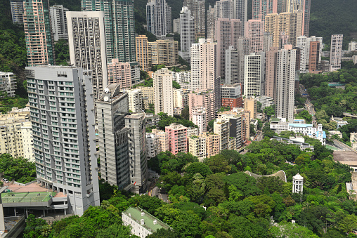 Crowded Hong Kong Scene With Tightly Packed Skyscrapers Stock Photo ... Crowded Hong Kong Scene With Tightly Packed Skyscrapers Stock Photo ...