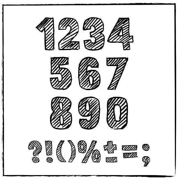 128 900 Hand Drawn Numbers Stock Illustrations Royalty Free Vector