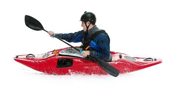 Kayaker 탑승형 카약 흰색 배경에 대한 스톡 사진 및 기타 이미지 흰색 배경 카약 노 젓는 배 노 Istock