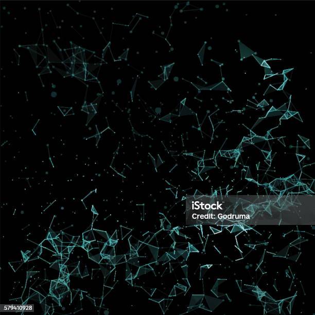 Latar Belakang Geometris Abstrak Mesh Dengan Lingkaran Dan Garis