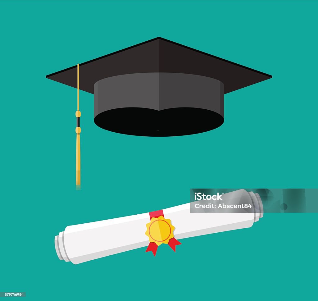 Diplôme En Papier Avec Timbre Et Casquette De Graduation Vecteurs ... Diplôme En Papier Avec Timbre Et Casquette De Graduation Vecteurs ...