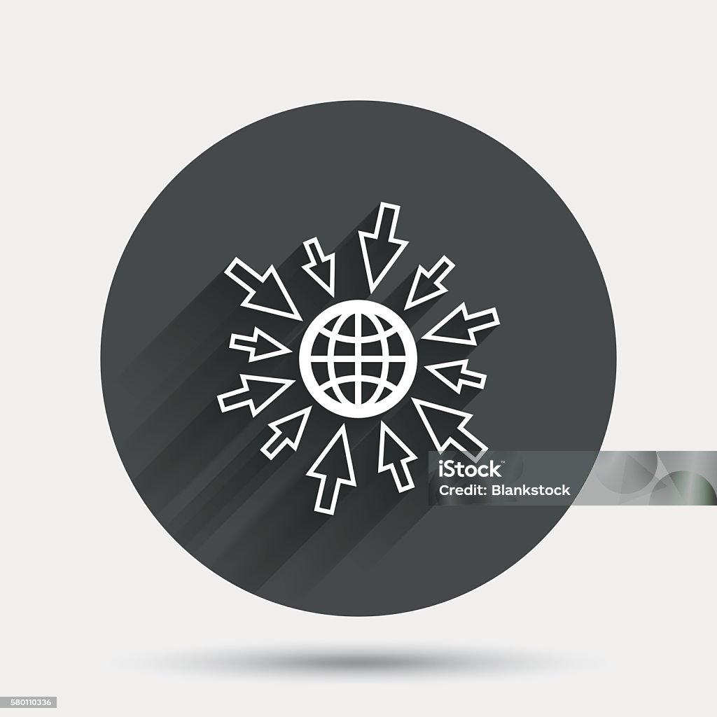 Go To Web Icon Globe With Mouse Cursors Stock Illustration Download
