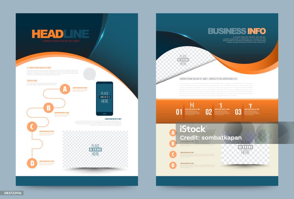 Laporan Tahunan Brosur Flyer Desain Template Vektor Gaya Kurva