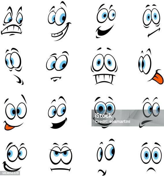 Cartoon Eyes With Expressions And Emotions向量圖形及更多眼睛圖片 眼睛 圖示 微笑 Istock