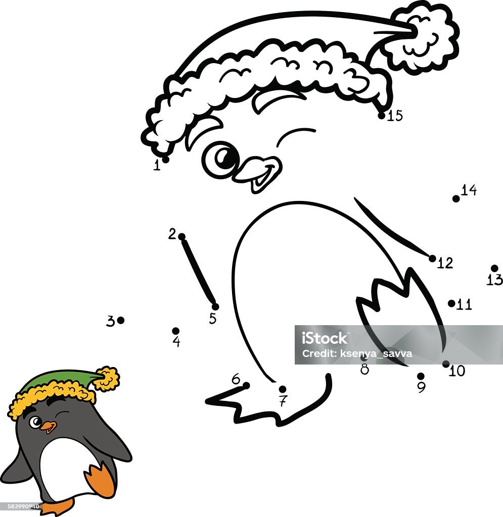 Gioco Di Numeri Per Bambini Punto A Punto Pinguino Immagini