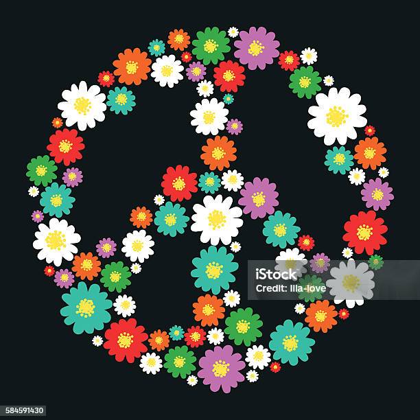Peace 기호까지 평화의 상징에 대한 스톡 벡터 아트 및 기타 이미지 평화의 상징 히피 꽃 식물 Istock