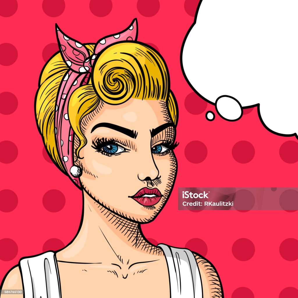 Vector Pop Art Woman Stock Illustration Download Image Now Adult