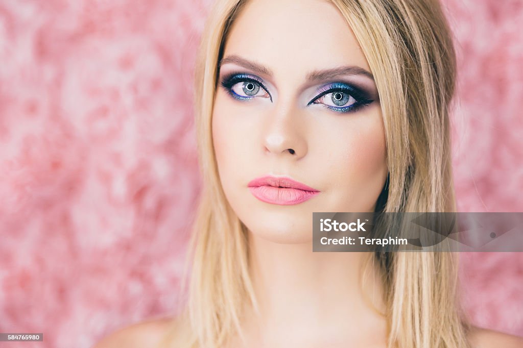 Beauty Woman Face Closeup Portrait Beautiful Young Spa Model Girl Stock