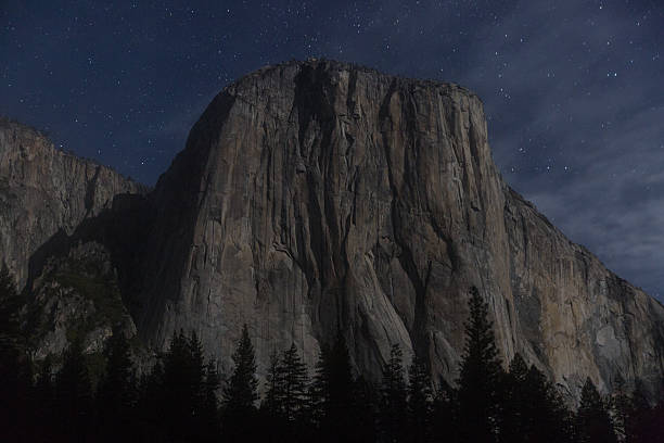 Free Stock Photo of A large rock mountain at night with el capitan in ...