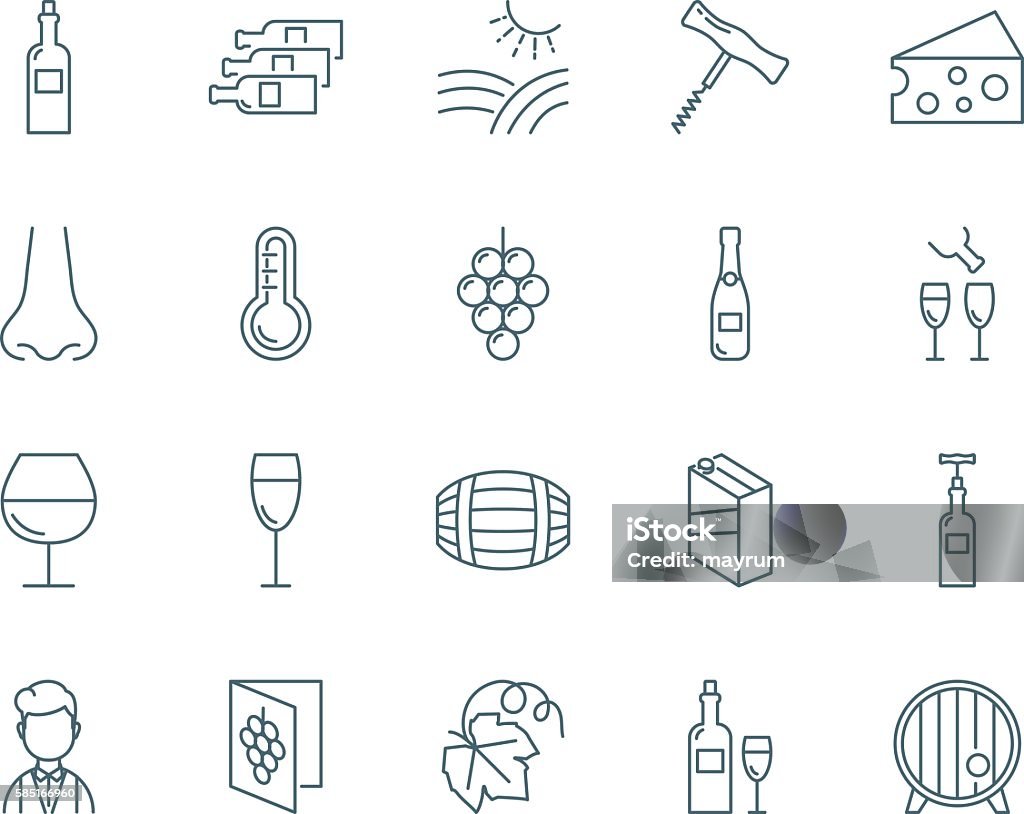 Wine Vector Icons Set Modern Line Style Stock Illustration Download